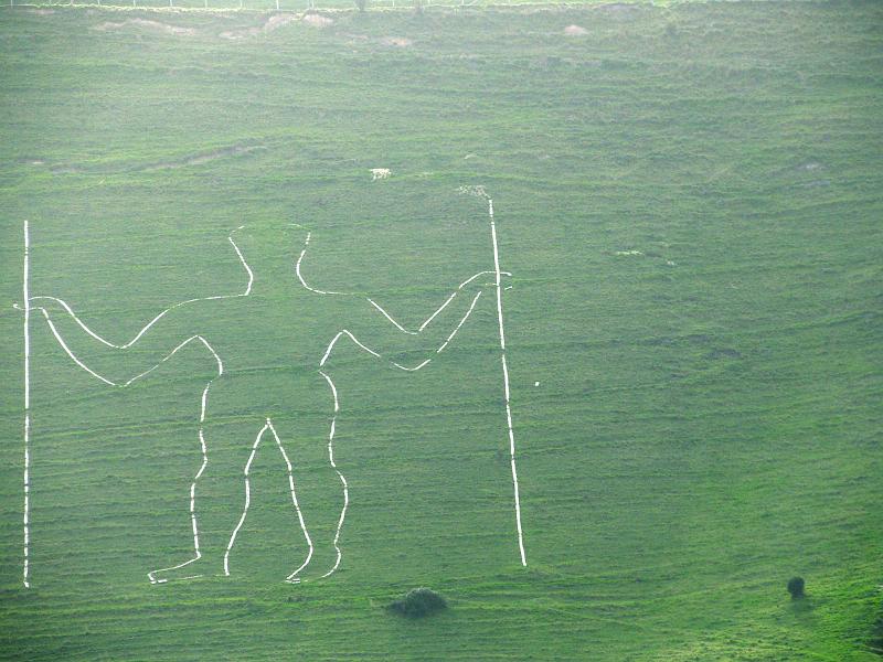 Figure cut into chalk hillside